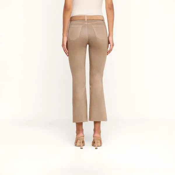 L'Agence Kendra Coated Cropped Flare Jean - Rye Coated