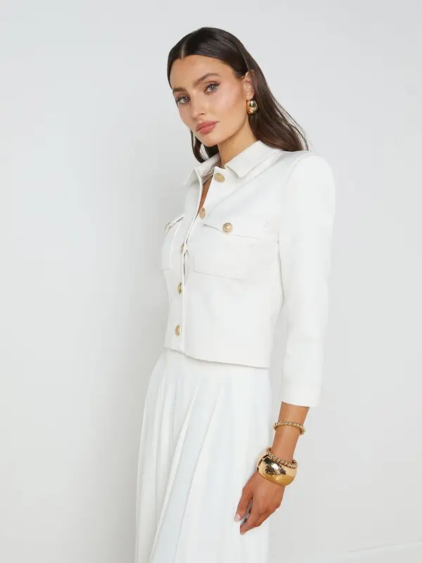 L'Agence Kumi Cropped Jacket - White