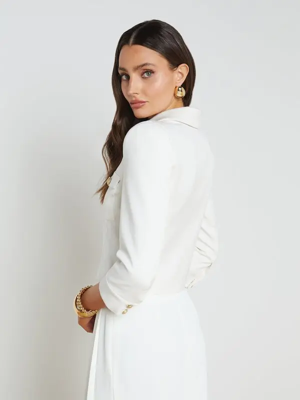 L'Agence Kumi Cropped Jacket - White