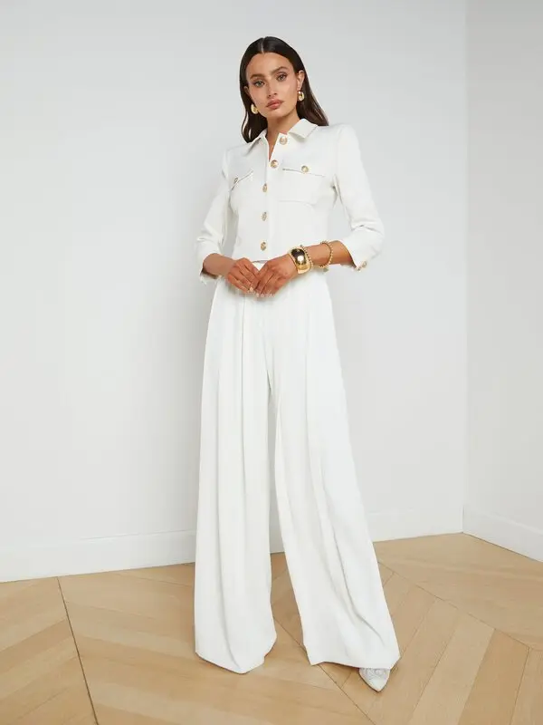 L'Agence Kumi Cropped Jacket - White