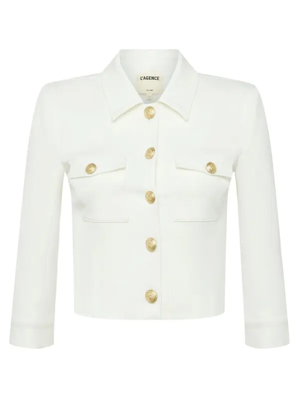 L'Agence Kumi Cropped Jacket - White