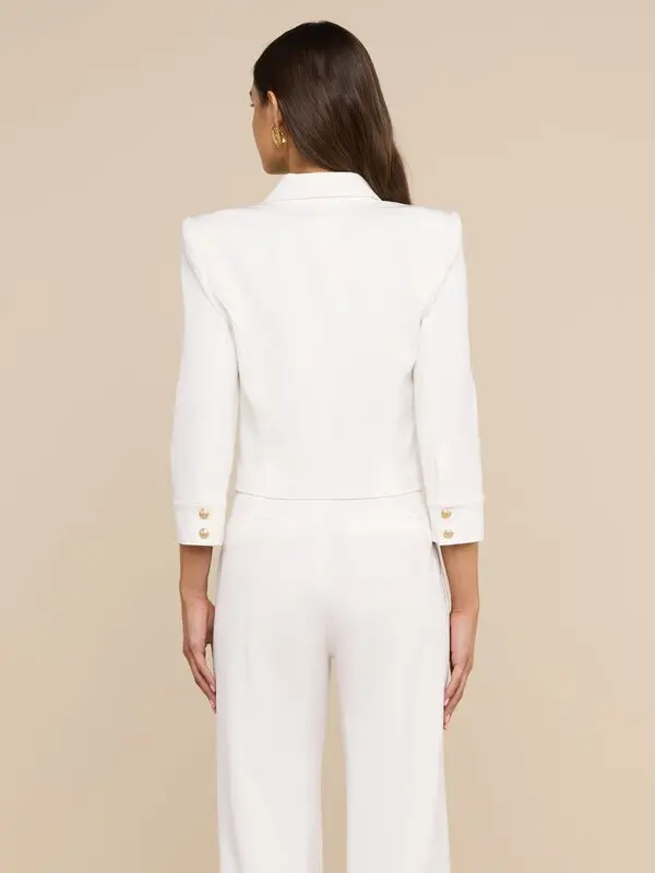 L'Agence Kumi Cropped Jacket - White