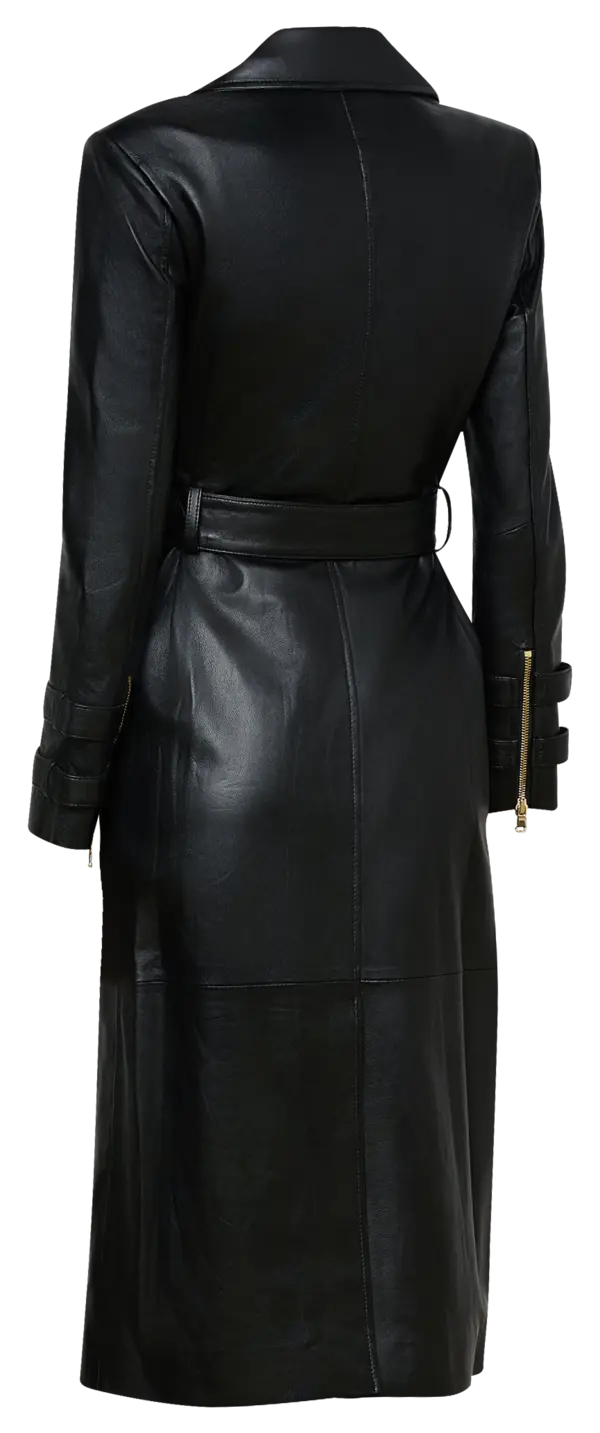 L'Agence Celina Leather Trench Coat