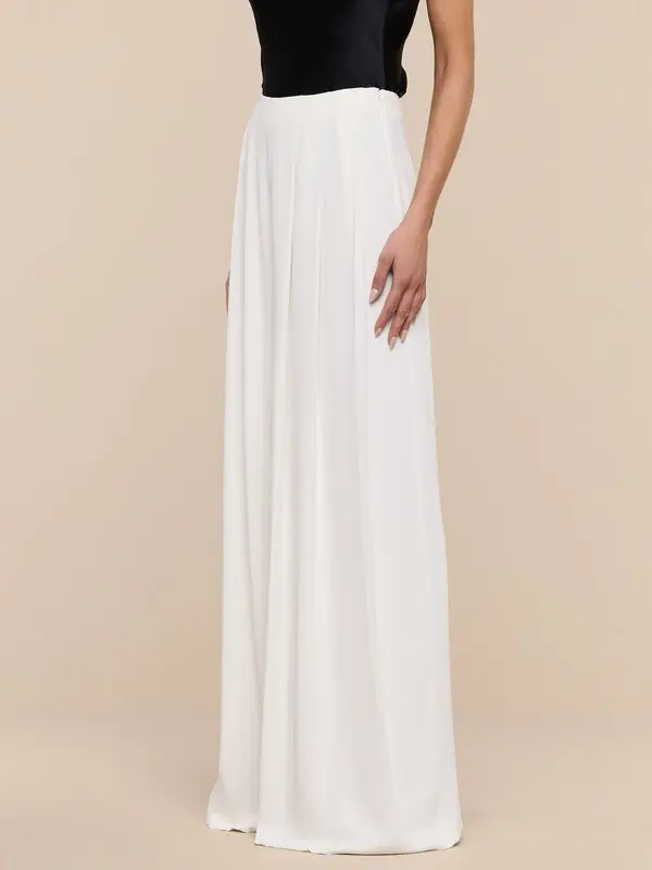 L'Agence Nova Pleated Wide-leg Trousers - Ivory