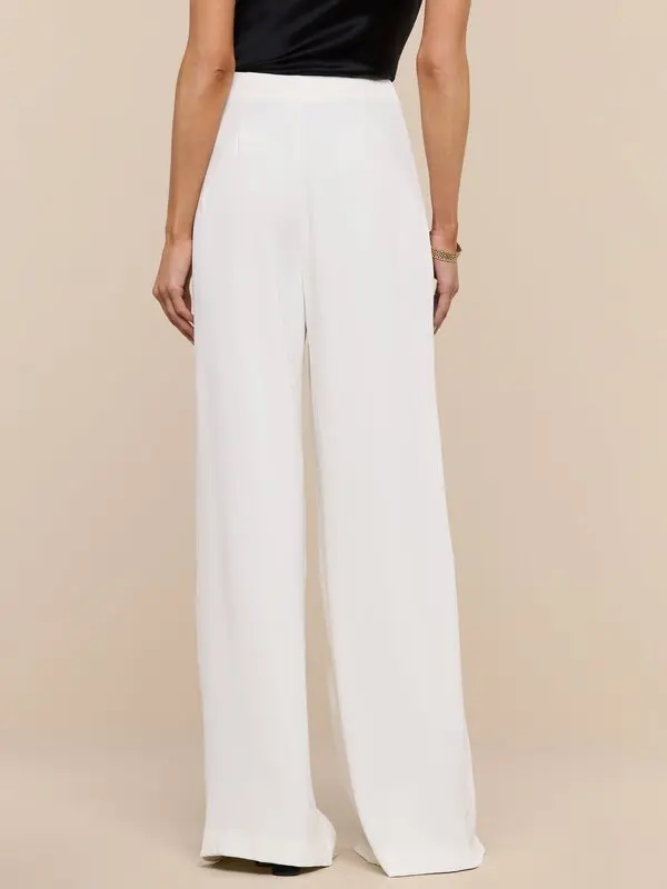 L'Agence Nova Pleated Wide-leg Trousers - Ivory