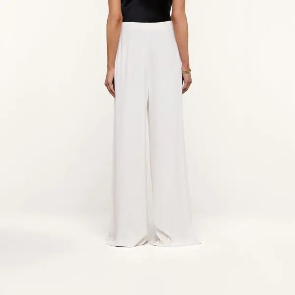 L'Agence Nova Pleated Wide-leg Trousers - Ivory