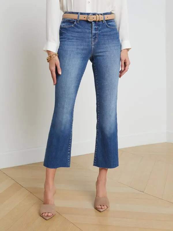 L'Agence Kendra Cropped Flare Jean - Cambridge