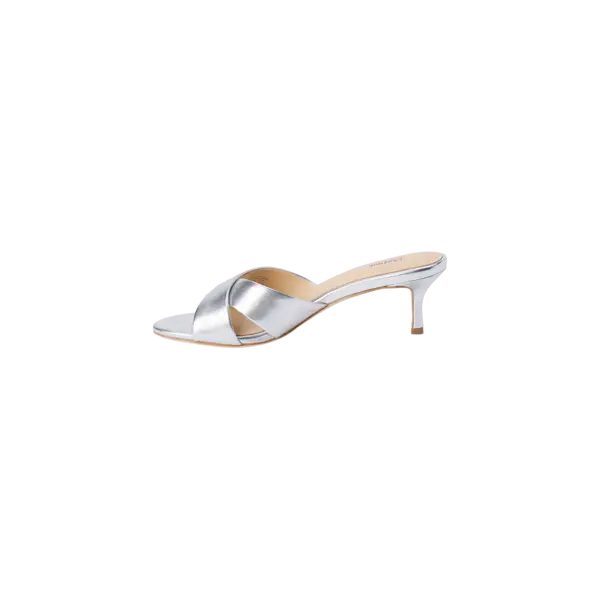L'Agence Aveline Metallic Leather Kitten-heel Sandal
