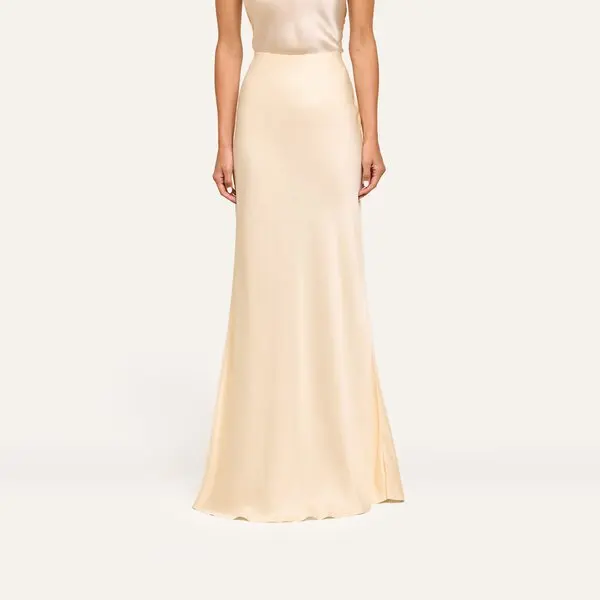 L'Agence Zeta Satin Maxi Skirt - Pearl