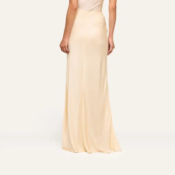 L'Agence Zeta Satin Maxi Skirt - Pearl
