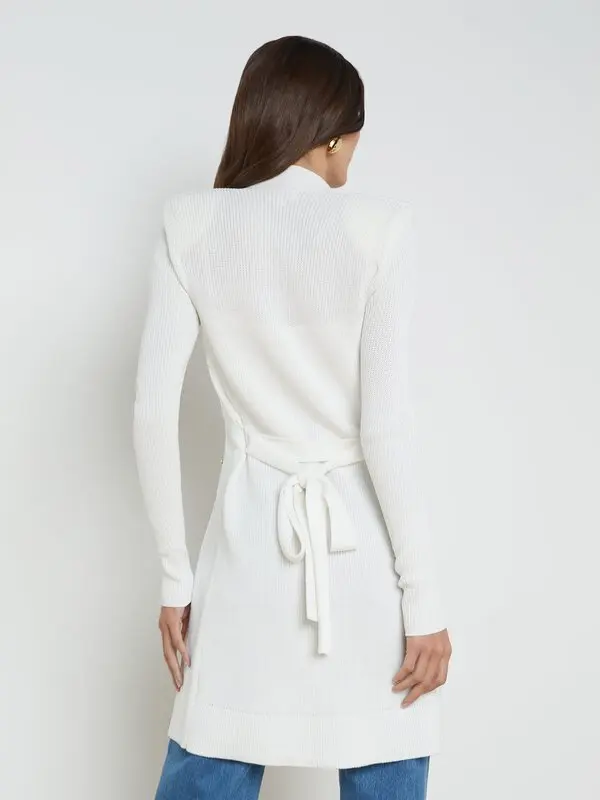 L'Agence Noe Double-breasted Cardigan - White