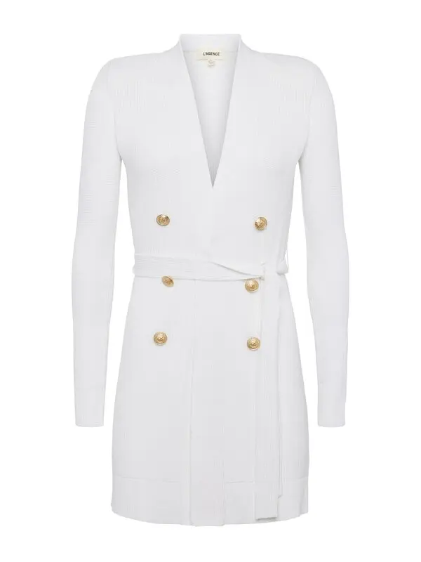 L'Agence Noe Double-breasted Cardigan - White