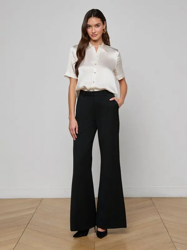 L'Agence Ellah Silk Blouse Top - Ivory