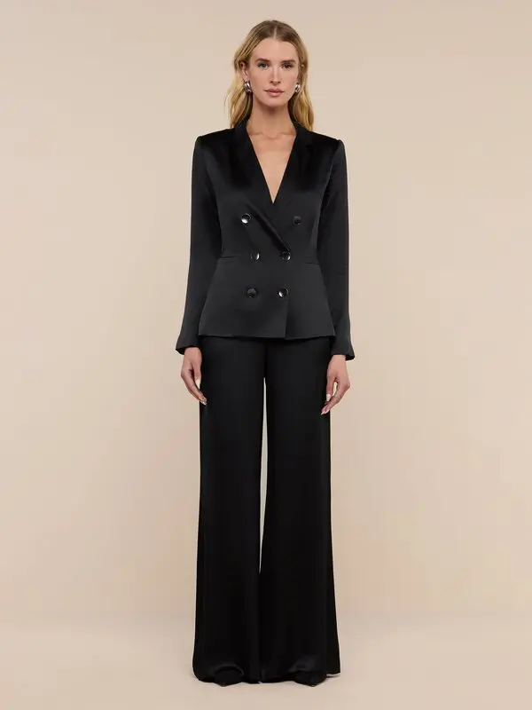 L'Agence Colin Silk Charmeuse Blazer - Black