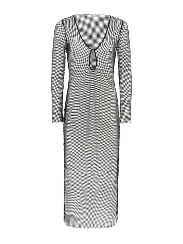 L'Agence Sara Mesh Cover-up Dress - Black