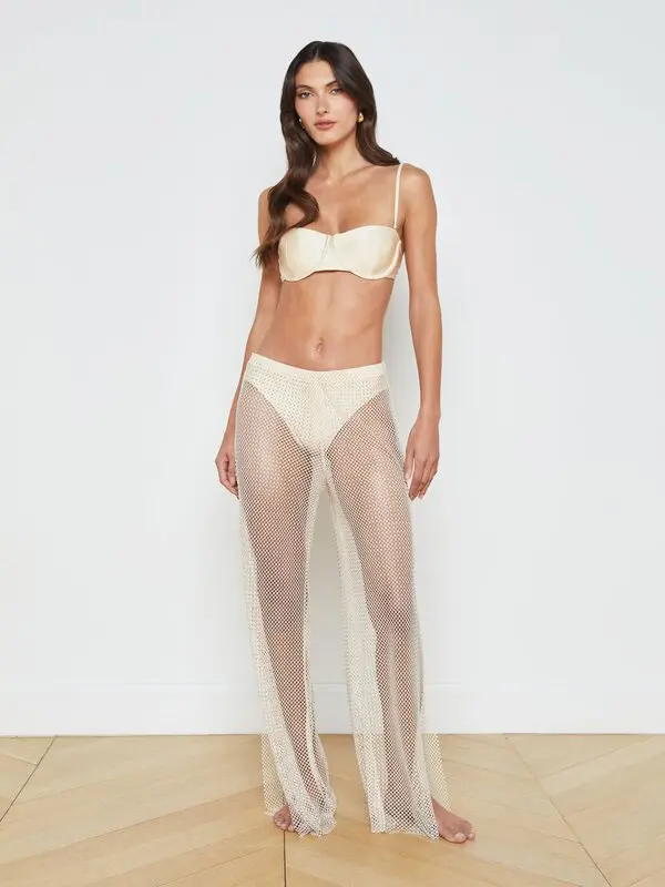 L'Agence Noemi Mesh Cover-up Pants - Champagne