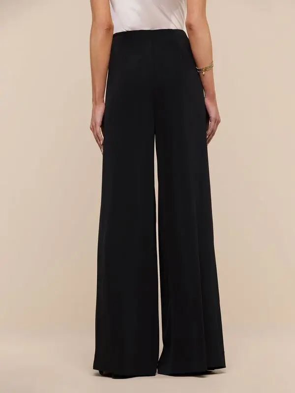 L'Agence Nova Pleated Wide-leg Trousers - Black