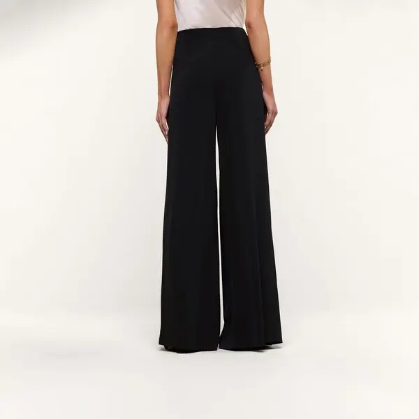 L'AGENCE Nova Pleated Wide-leg Trousers - Black