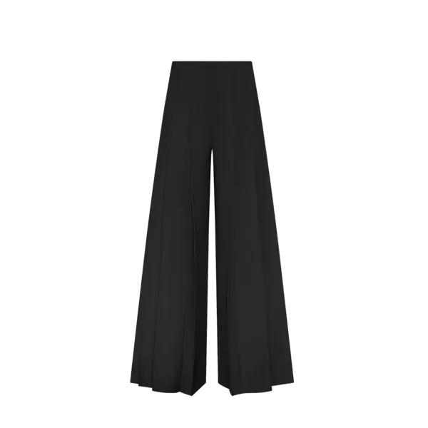 L'AGENCE Nova Pleated Wide-leg Trousers - Black