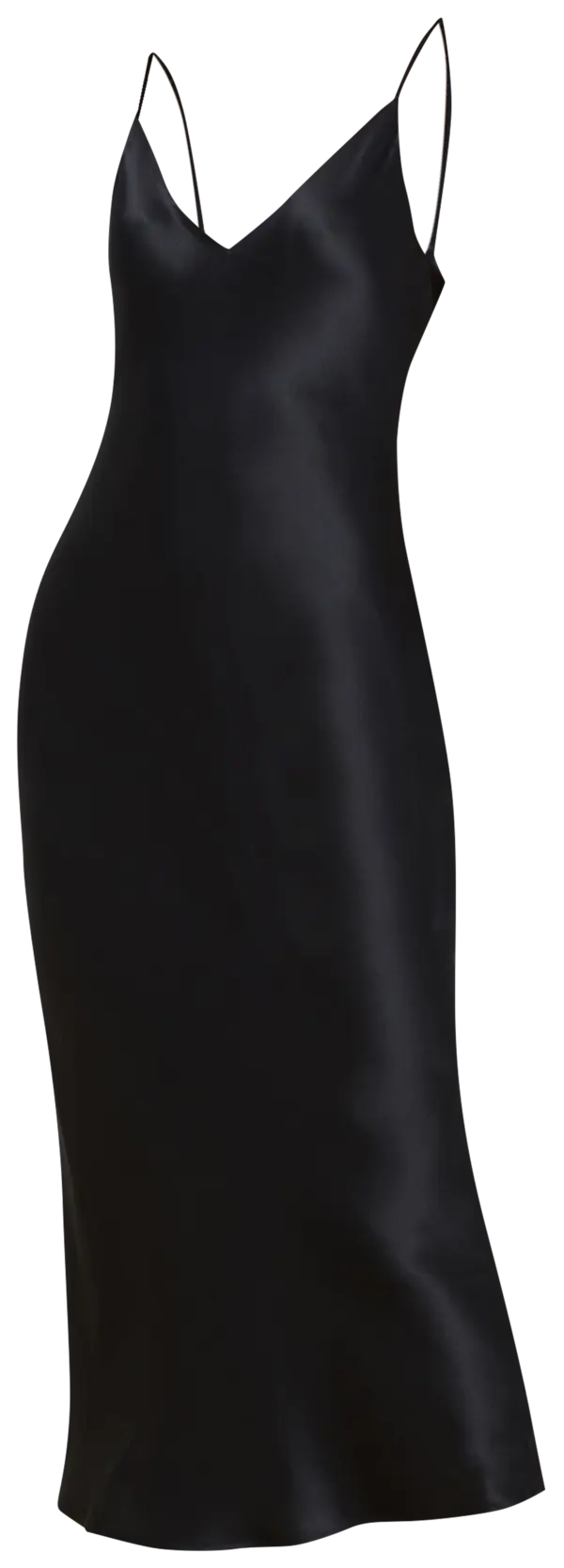 L'Agence Seridie Silk Slip Midi Dress - Black
