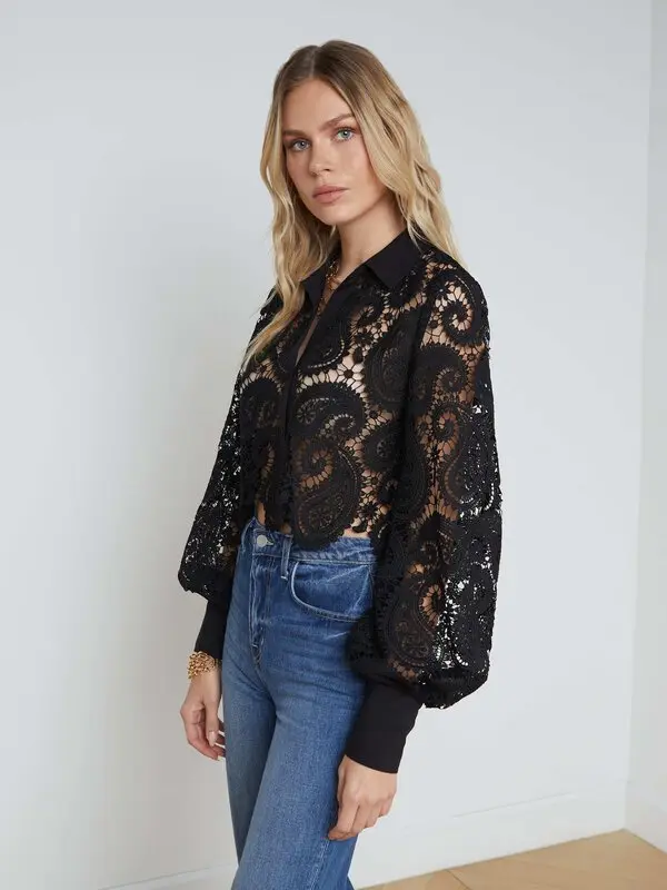 L'Agence Odelia Lace Blouse Top