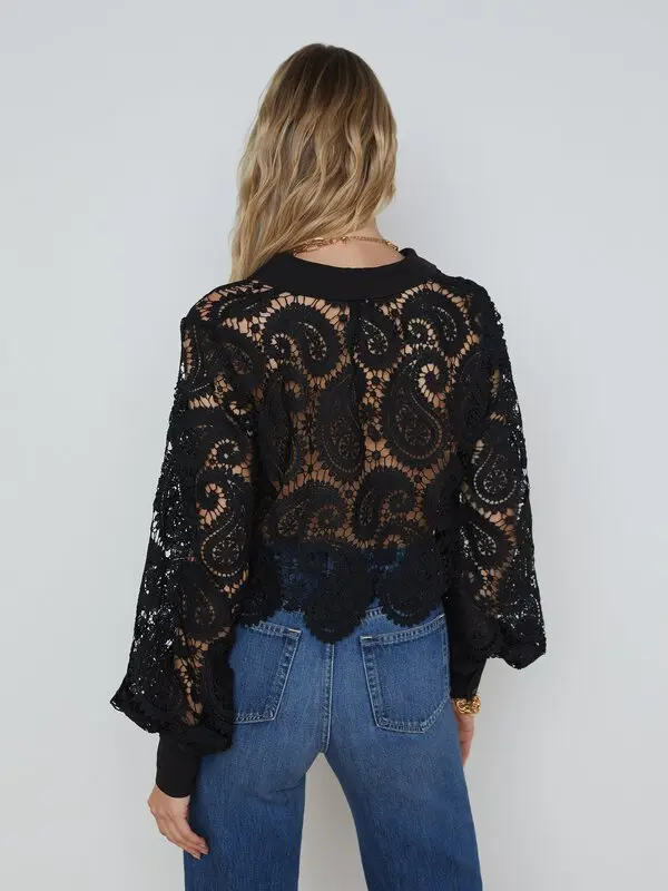 L'Agence Odelia Lace Blouse Top