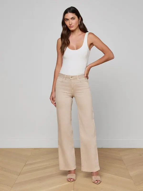 L'Agence Scottie Wide-leg Jean - Biscuit