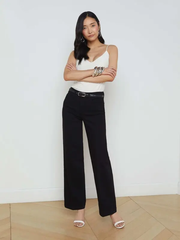 L'Agence Scottie Wide-leg Jean - Black