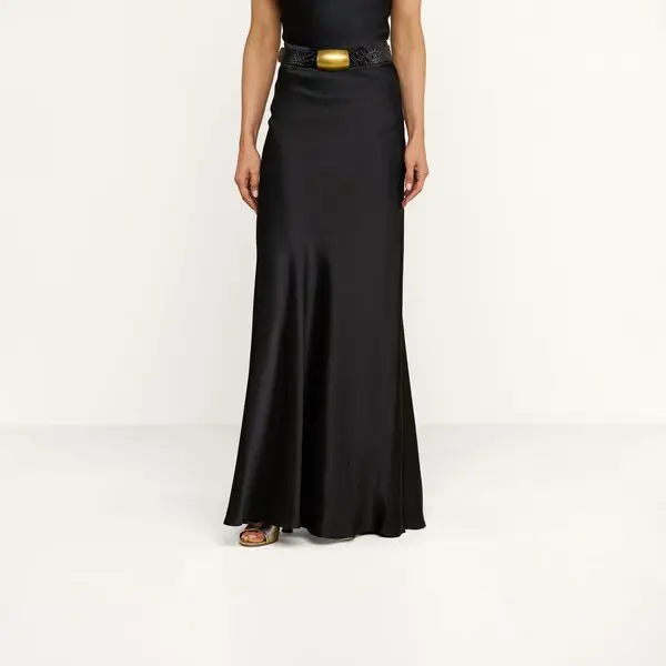 L'Agence Ryker Silk Maxi Skirt - Black