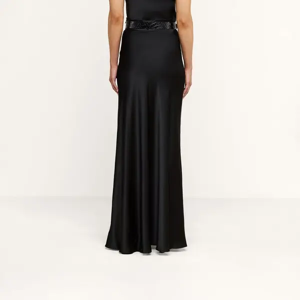 L'Agence Ryker Silk Maxi Skirt - Black