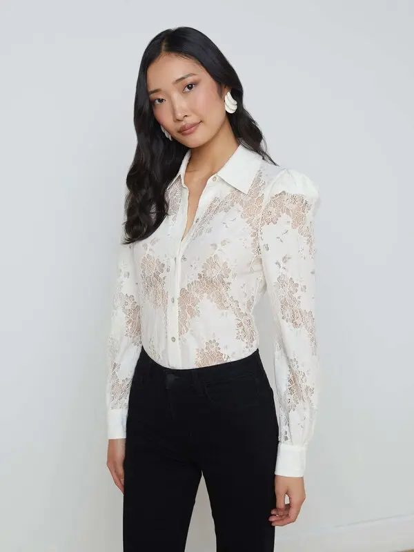 L'Agence Jenica Lace Blouse - Lace Ivory