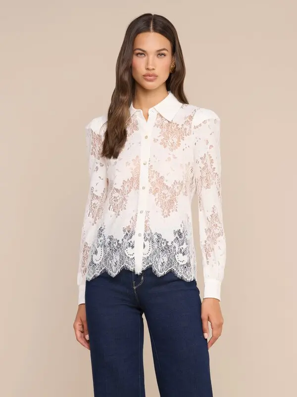 L'Agence Jenica Lace Blouse - Lace Ivory