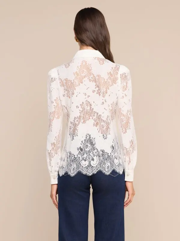 L'Agence Jenica Lace Blouse - Lace Ivory
