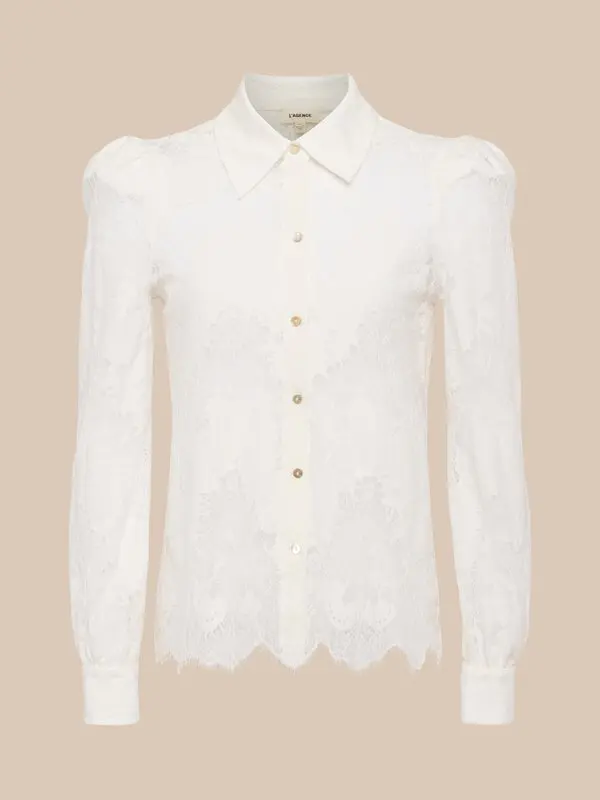 L'Agence Jenica Lace Blouse - Lace Ivory
