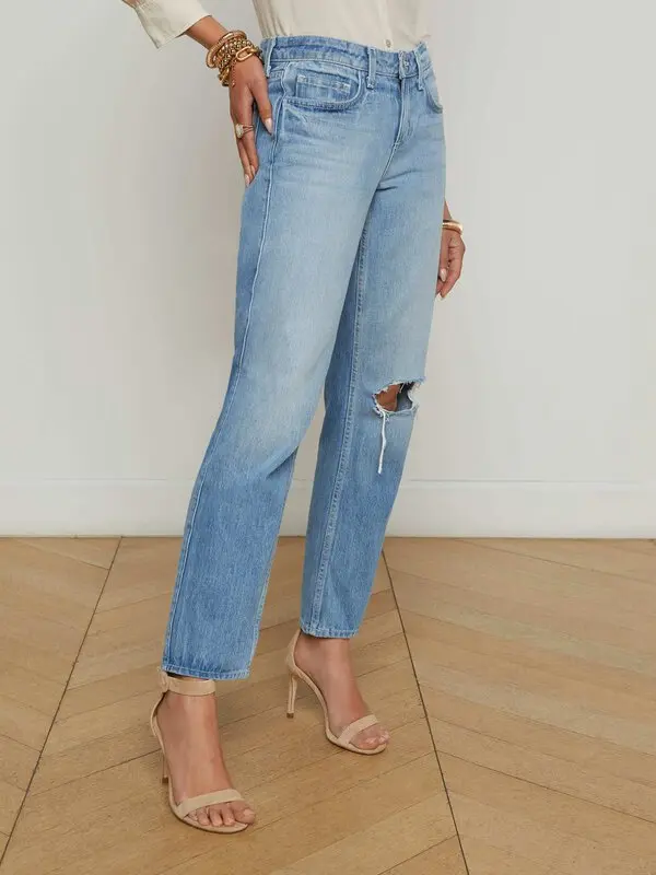 L'Agence Nevia Straight-leg Jeans - Zion Destruct