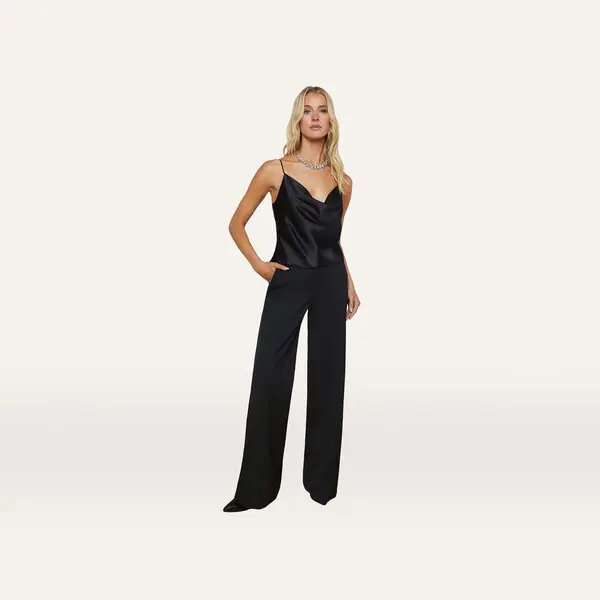 L'Agence Calista Silk Camisole - Black