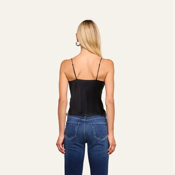 L'Agence Calista Silk Camisole - Black