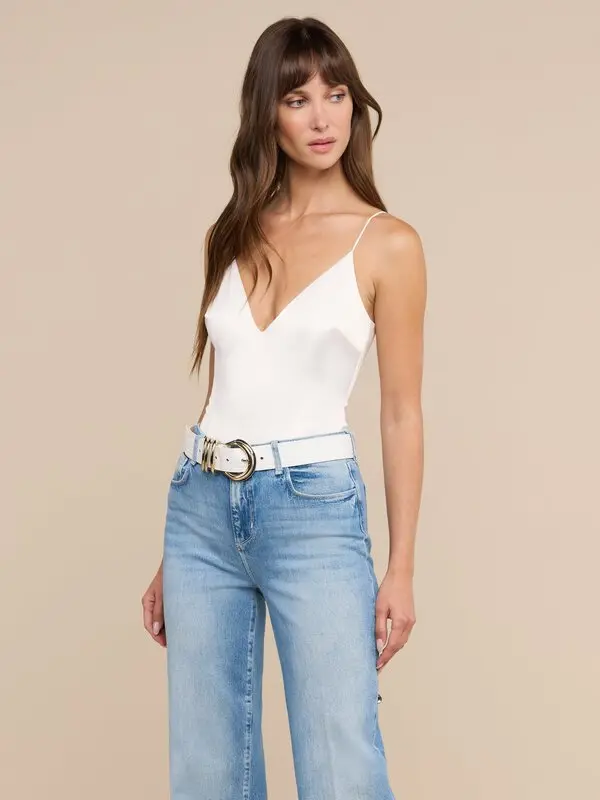 L'Agence Dara Stretch Satin Bodysuit