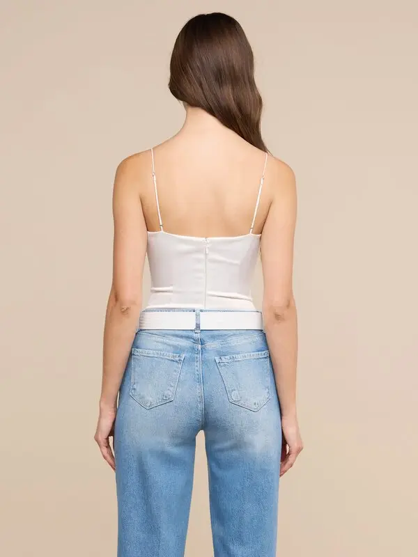 L'Agence Dara Stretch Satin Bodysuit