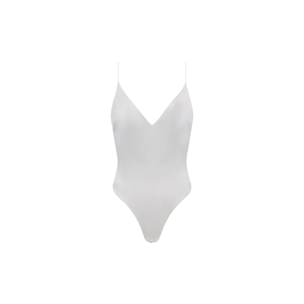 L'Agence Dara Stretch Satin Bodysuit - Ivory
