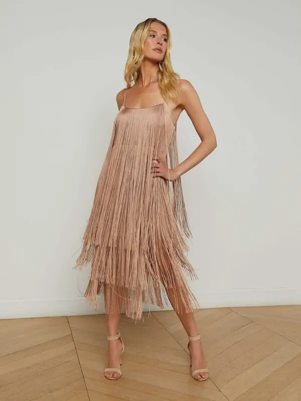 Taylen Fringe Midi Dress