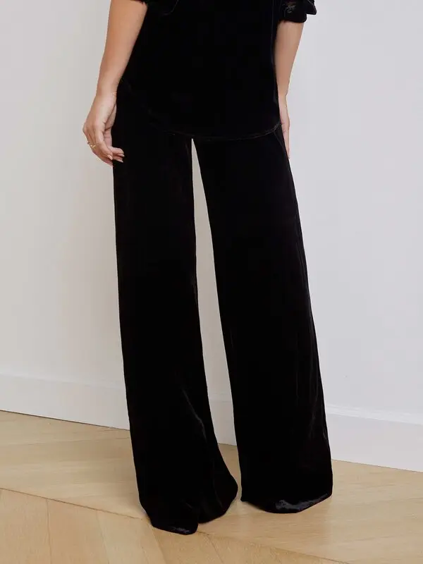L'Agence Pilar Velvet Wide-leg Pants