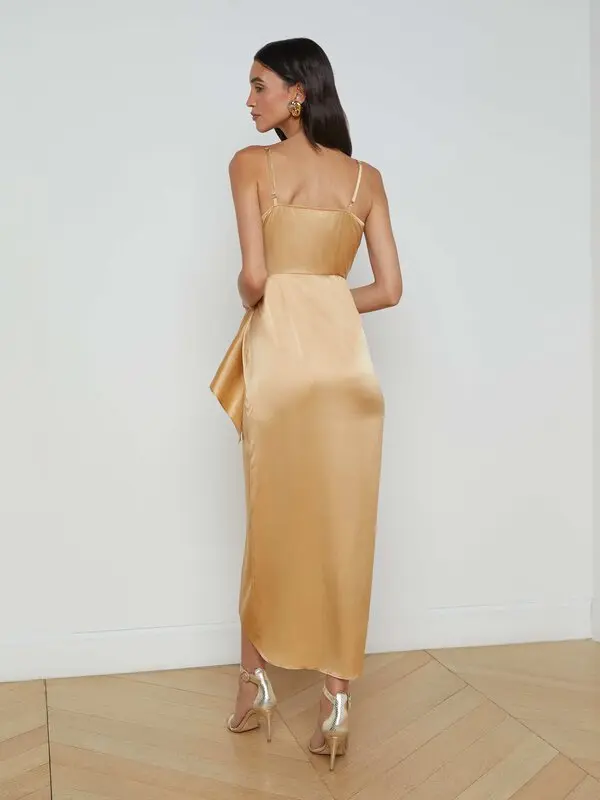 slim fit dress slacks TIE BACK MIDI DRESS