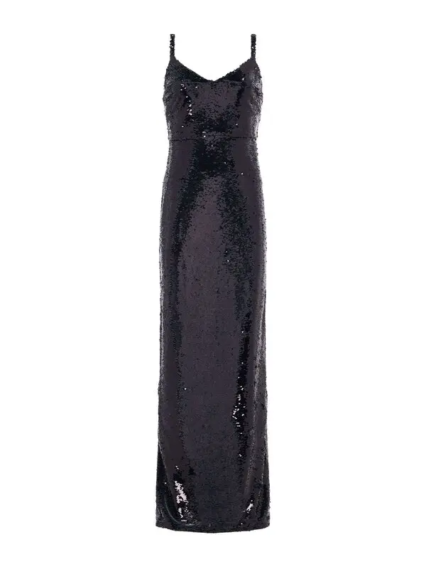 L'Agence Karma Sequin Maxi Dress - Black
