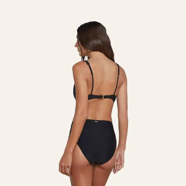 L'Agence Vanessa High-waisted Bikini Bottom - Black