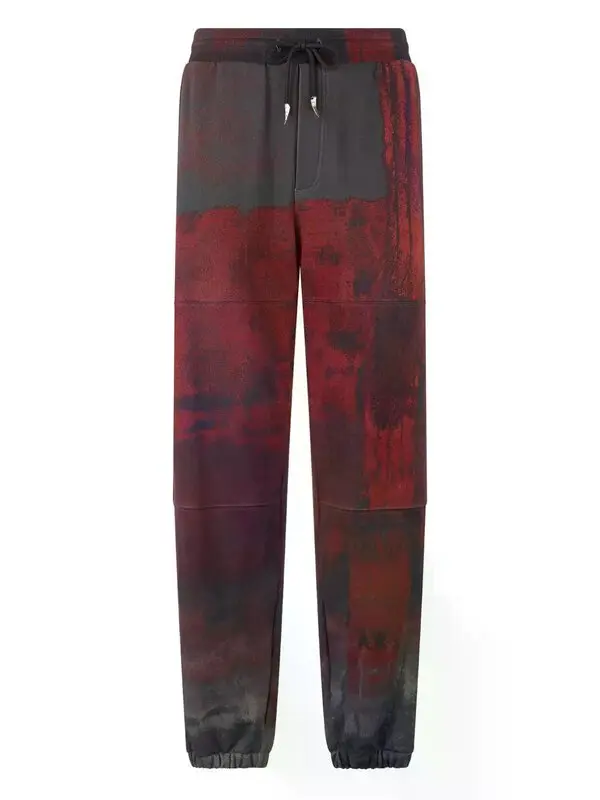 Roberto Cavalli Paint-splatter Print Drawstring Trousers - Red