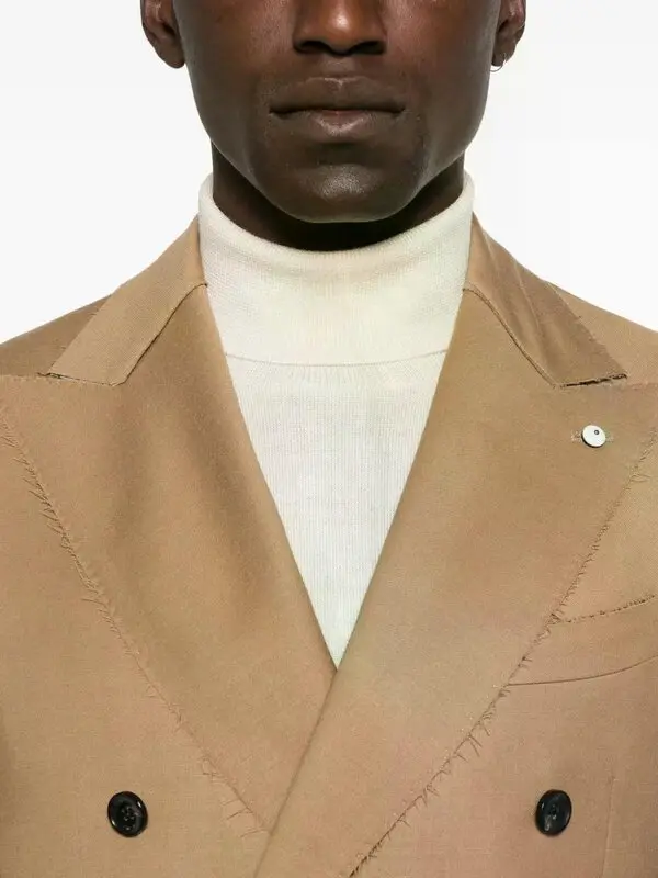 L.B.M. 1911 Double-breasted Frayed-edge Blazer