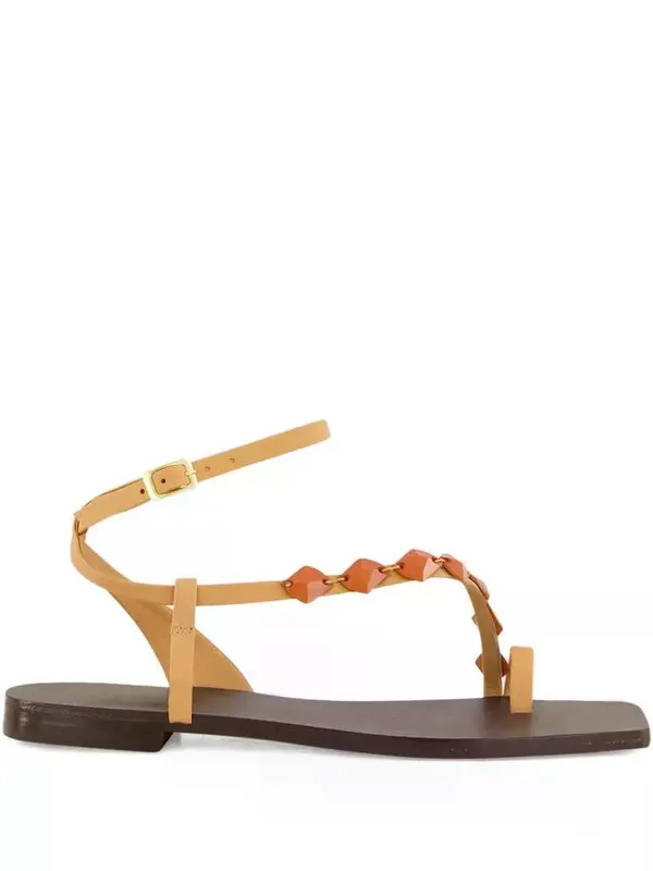 Johanna Ortiz Leather Crest Sandals