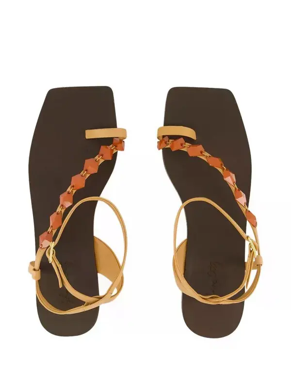 Johanna Ortiz Leather Crest Sandals