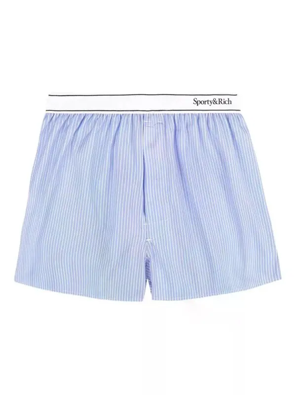 SPORTY & RICH Striped Boxer Shorts - Blue